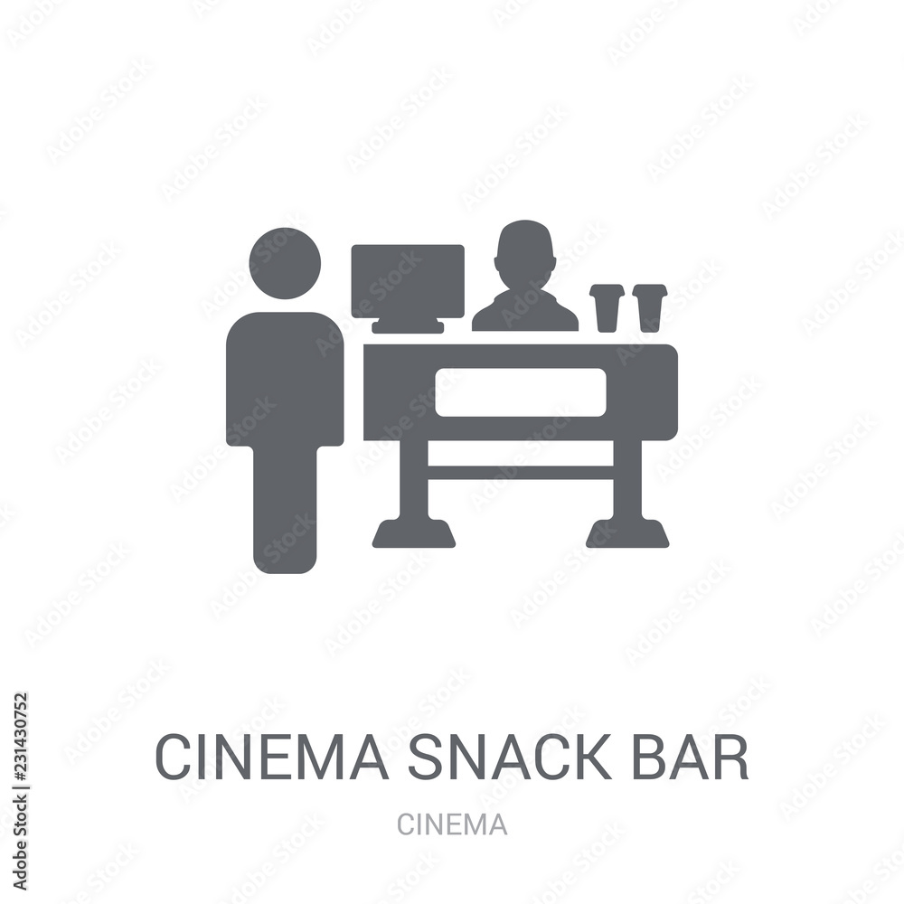 Cinema Snack Bar icon. Trendy Cinema Snack Bar logo concept on white ...