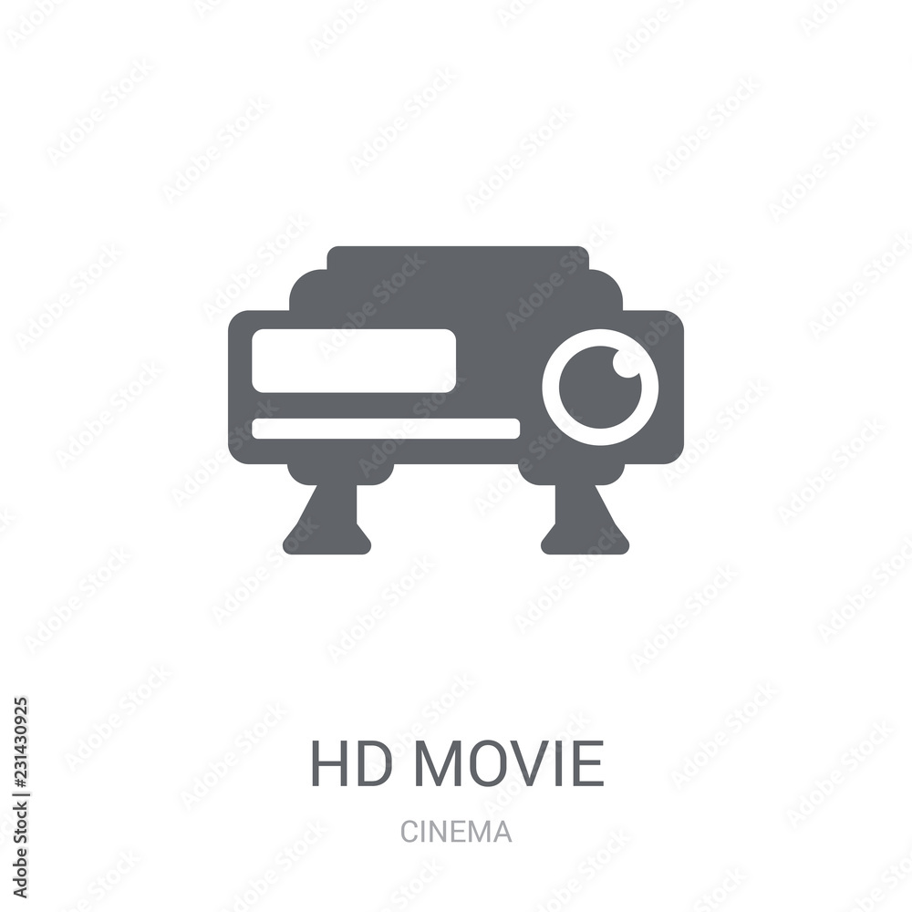 HD Movie icon. Trendy HD Movie logo concept on white background from ...