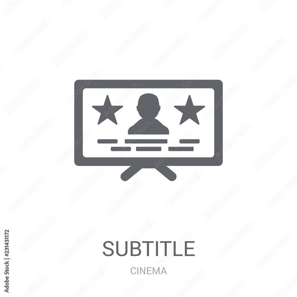 subtitle icon. Trendy subtitle logo concept on white background from ...