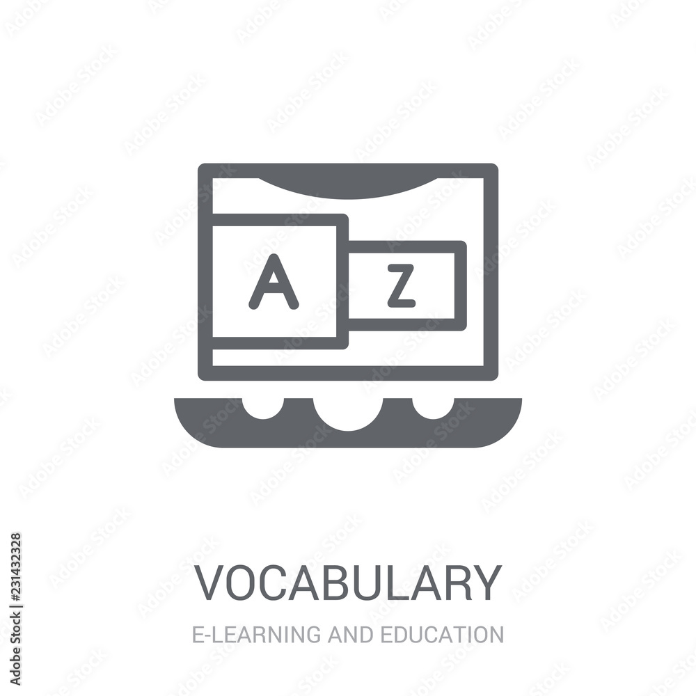 Vocabulary icon. Trendy Vocabulary logo concept on white background ...
