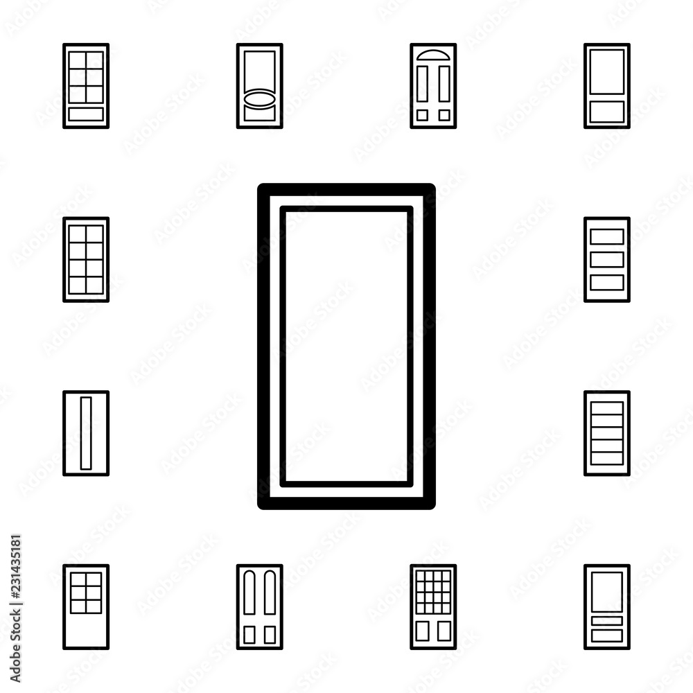 simple window icon. Detailed set of Doors, gates and windows icons ...