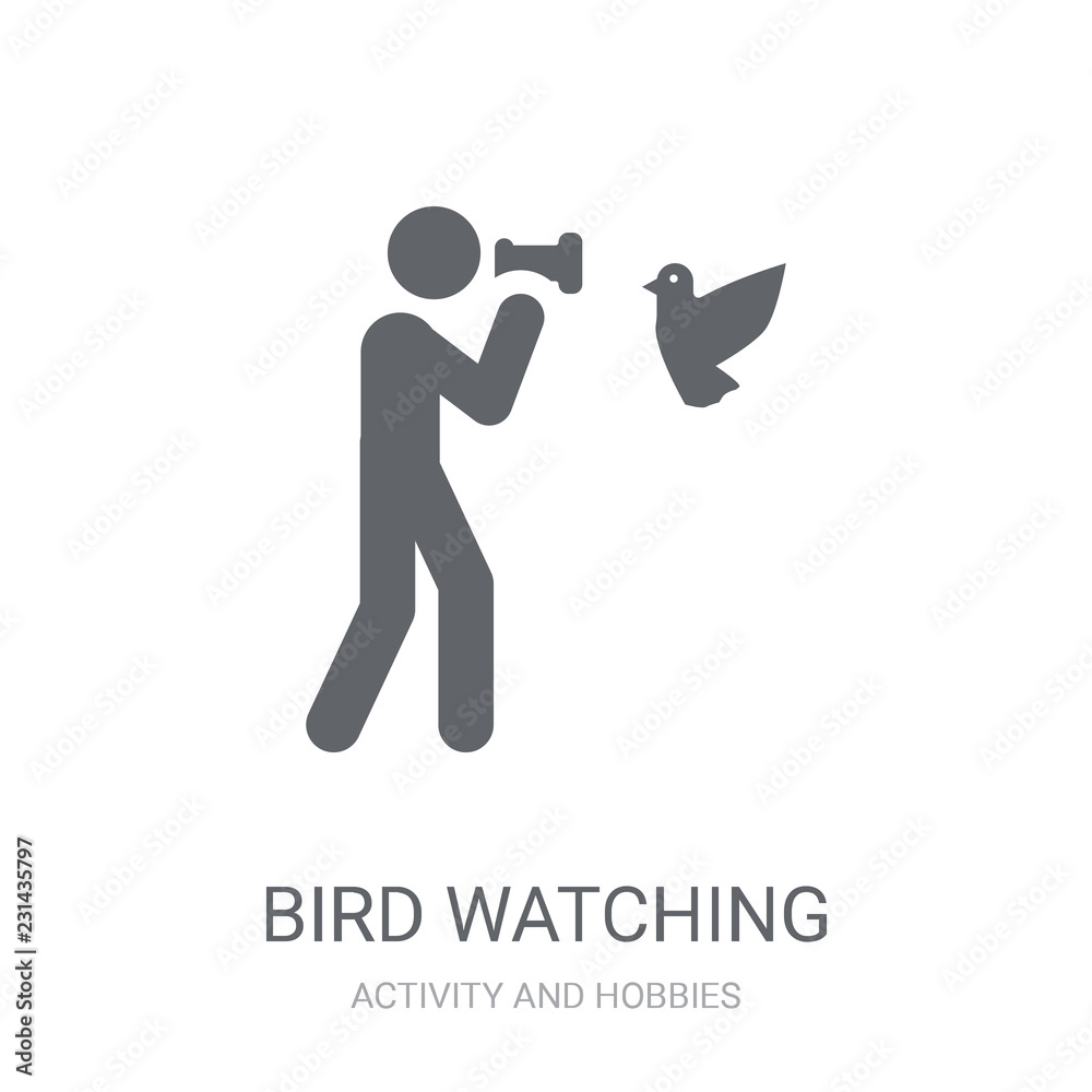 Bird watching icon. Trendy Bird watching logo concept on white ...