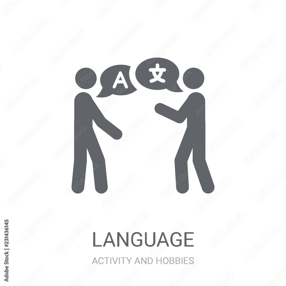 Language icon. Trendy Language logo concept on white background from ...