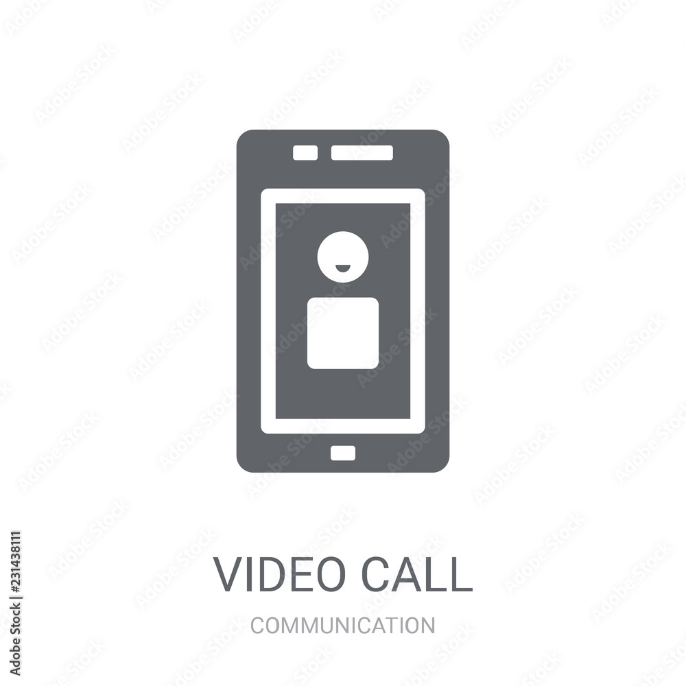 Video call icon. Trendy Video call logo concept on white background ...