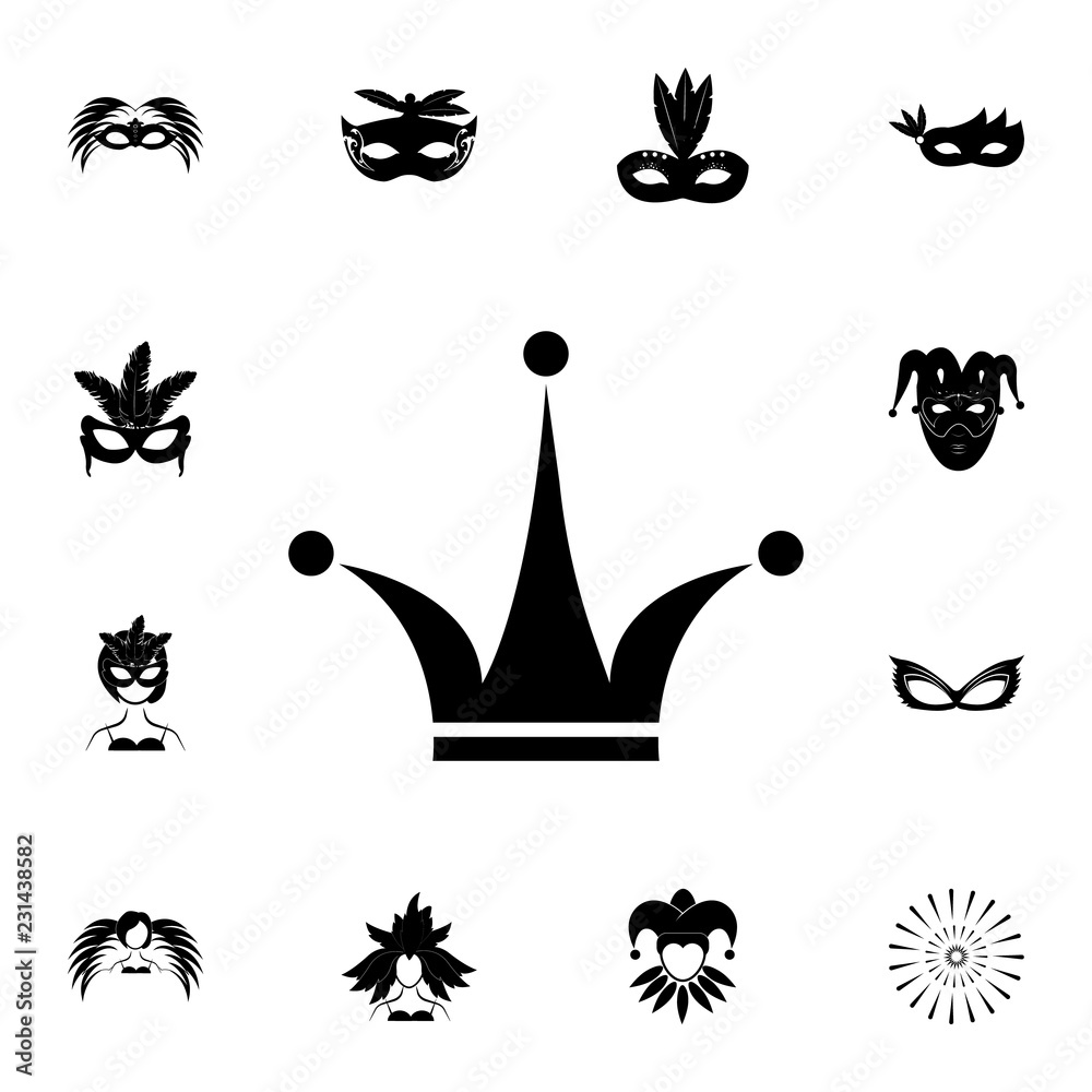 Crown of the Fool icon. Detailed set of carnival masks icons. Premium ...