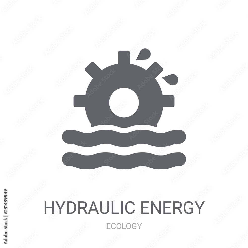 Hydraulic energy icon. Trendy Hydraulic energy logo concept on white ...