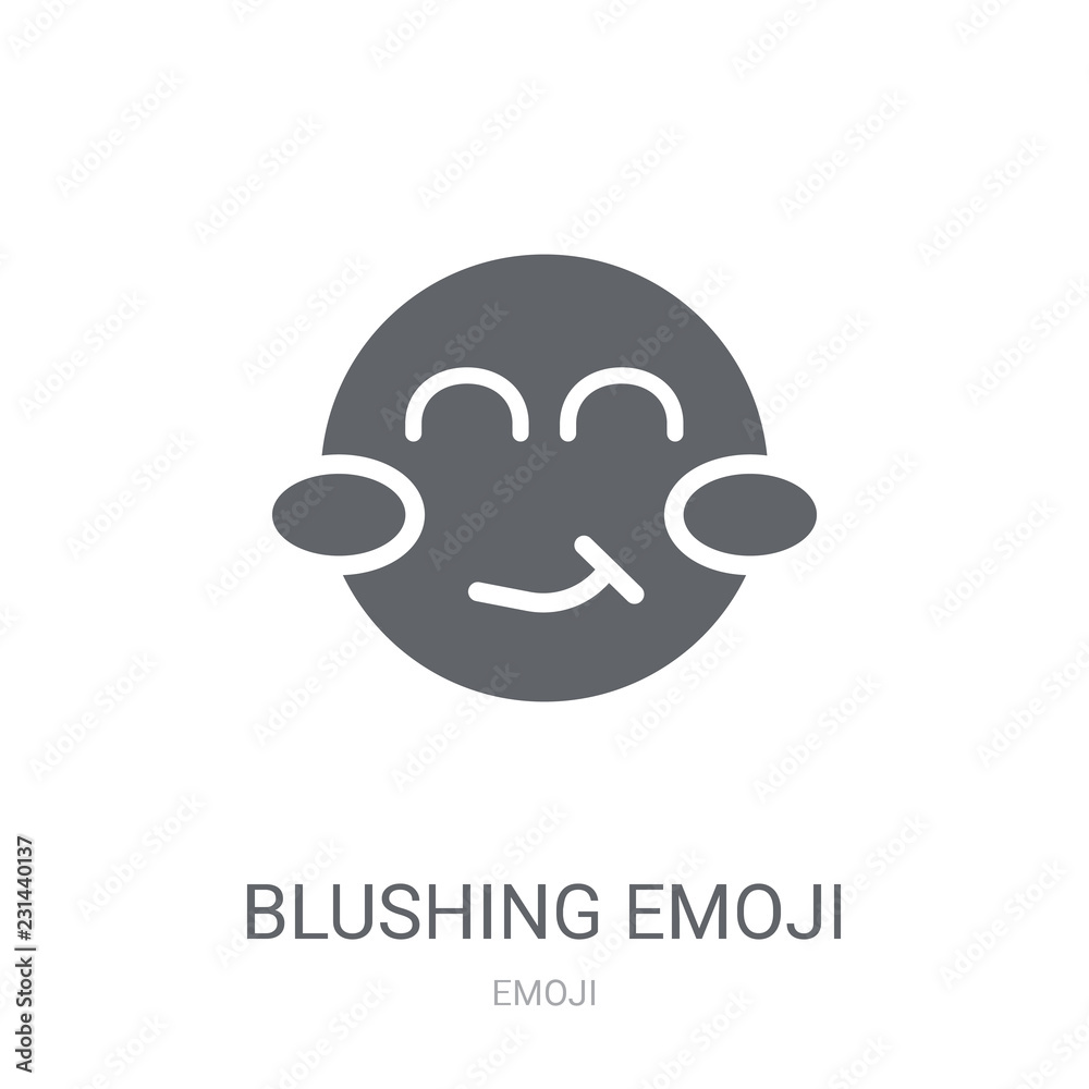 Blushing emoji icon. Trendy Blushing emoji logo concept on white ...