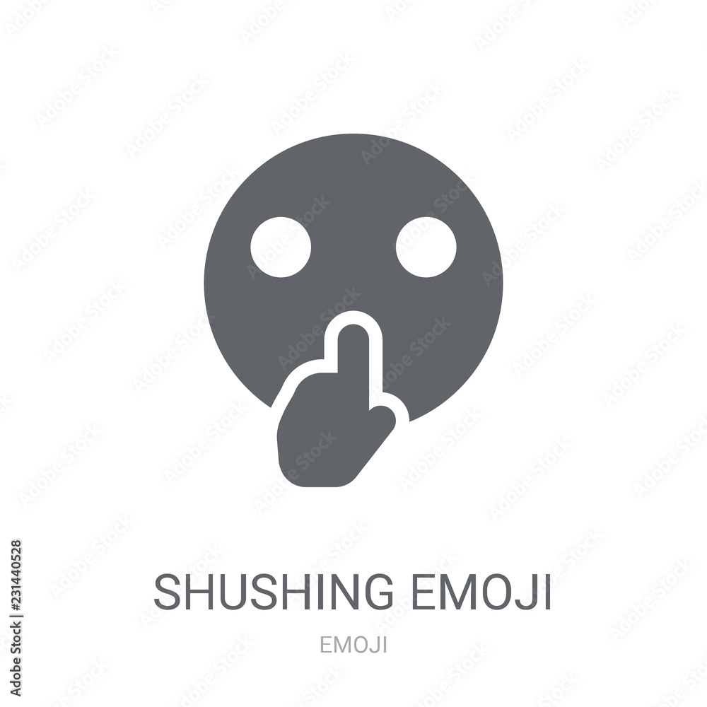 Shushing emoji icon. Trendy Shushing emoji logo concept on white ...