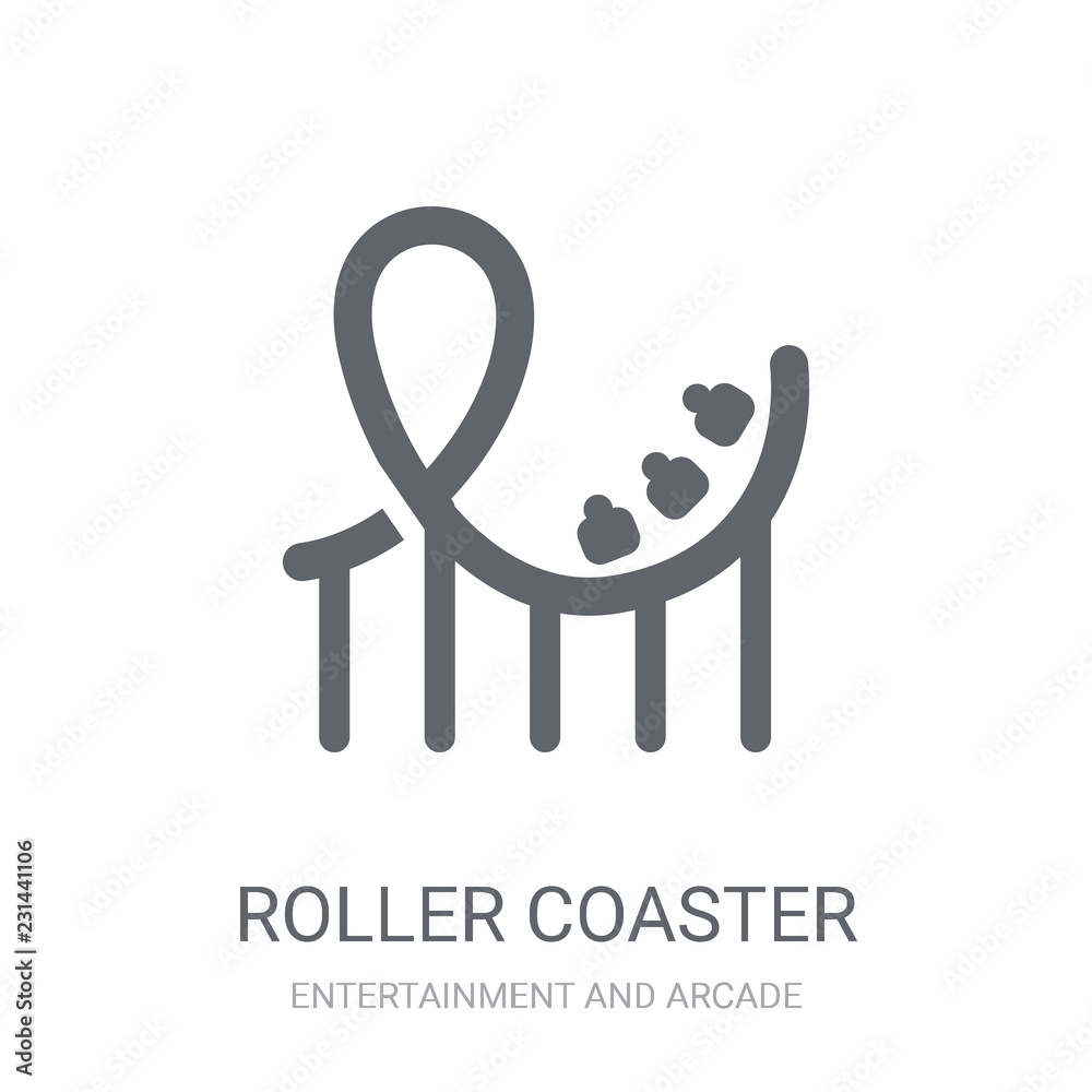 Roller coaster icon. Trendy Roller coaster logo concept on white ...
