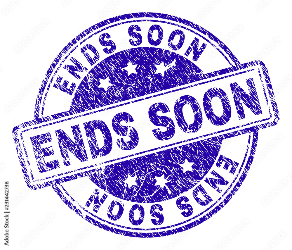 ENDS SOON stamp seal watermark with grunge effect. Designed with ...