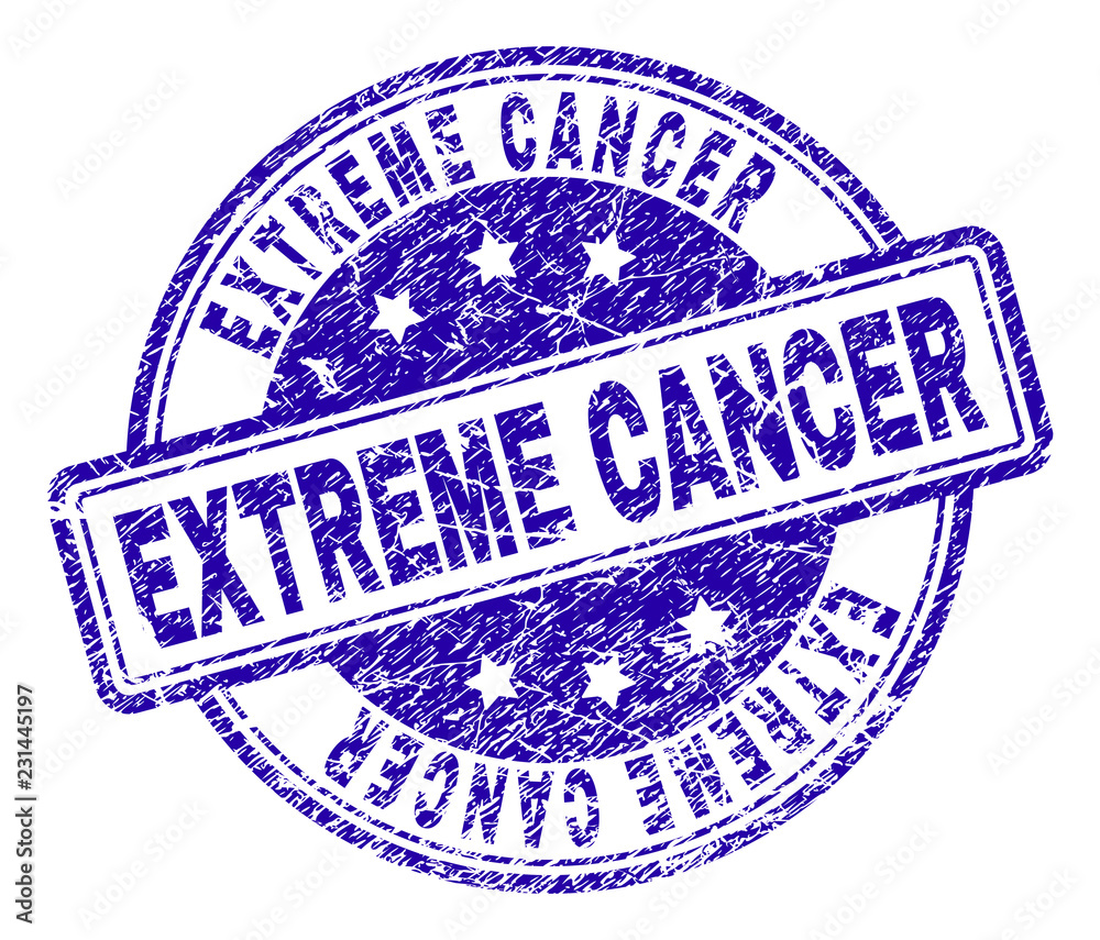 EXTREME CANCER stamp seal watermark with distress texture. Designed ...