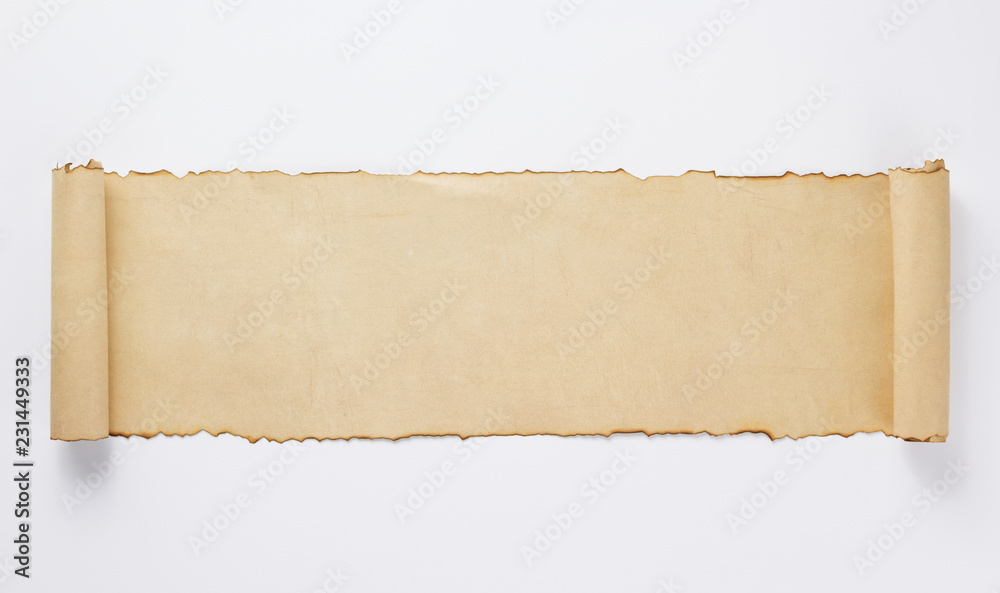 old retro aged paper parchment on white Stock Photo | Adobe Stock