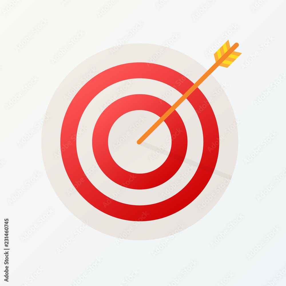 Target Icon. Vector isolated illustration in flat style. Concept target ...