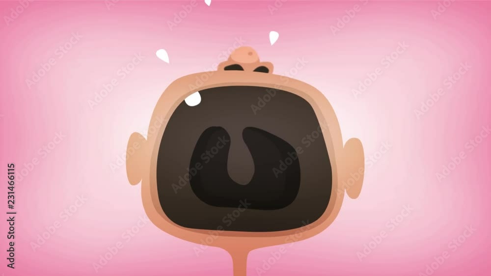 Cartoon Baby's Mouth Screaming And Yelling Loopable/ Animation of a 4k ...