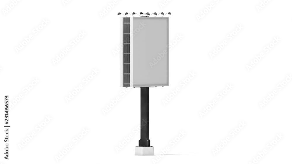 Blank white banner mockup on city billboard, looped rotation, clipping ...