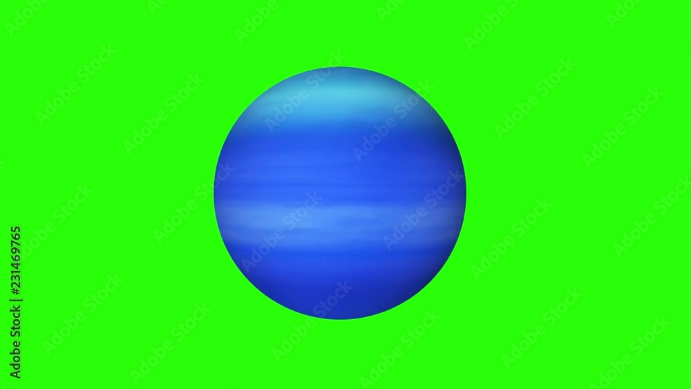 simple Uranus planet model rotating seamless loop animation on green screen background New ...