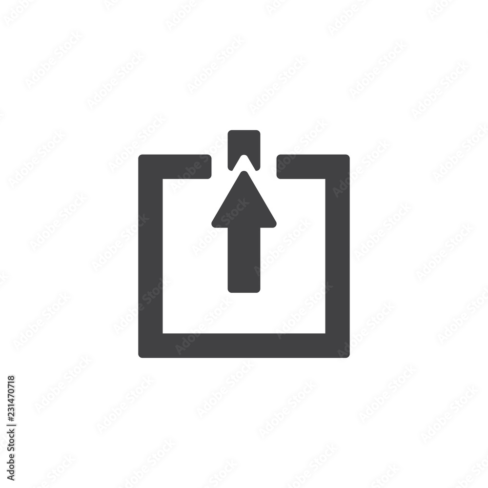 Arrow up elevator button vector icon. filled flat sign for mobile ...
