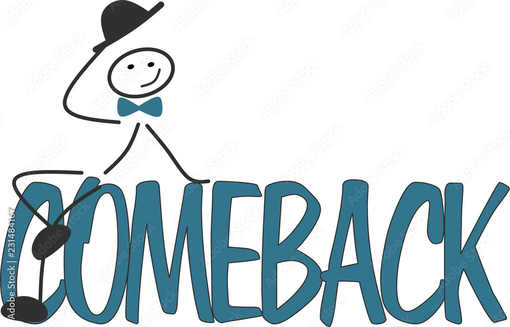 Strichmännchen - Comeback Stock Vector | Adobe Stock
