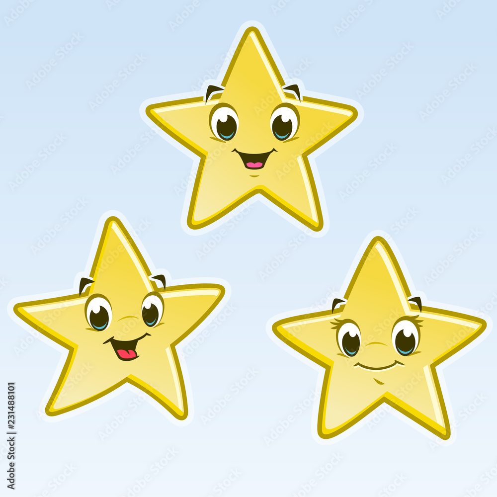 Cartoon Little Stars Stock Vector | Adobe Stock