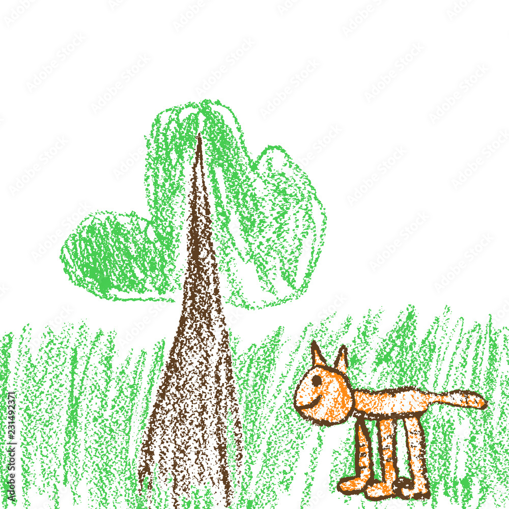 Grass Drawn With Crayons