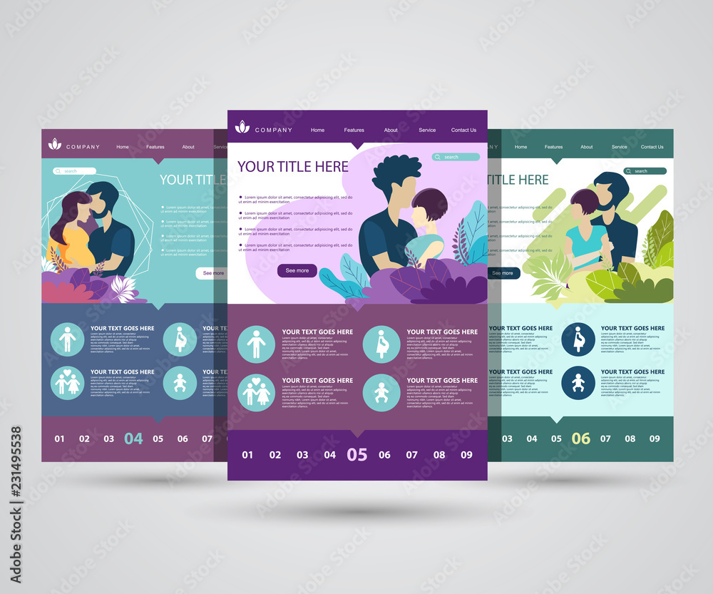 Web page design template for growing family, healthy and safe ...