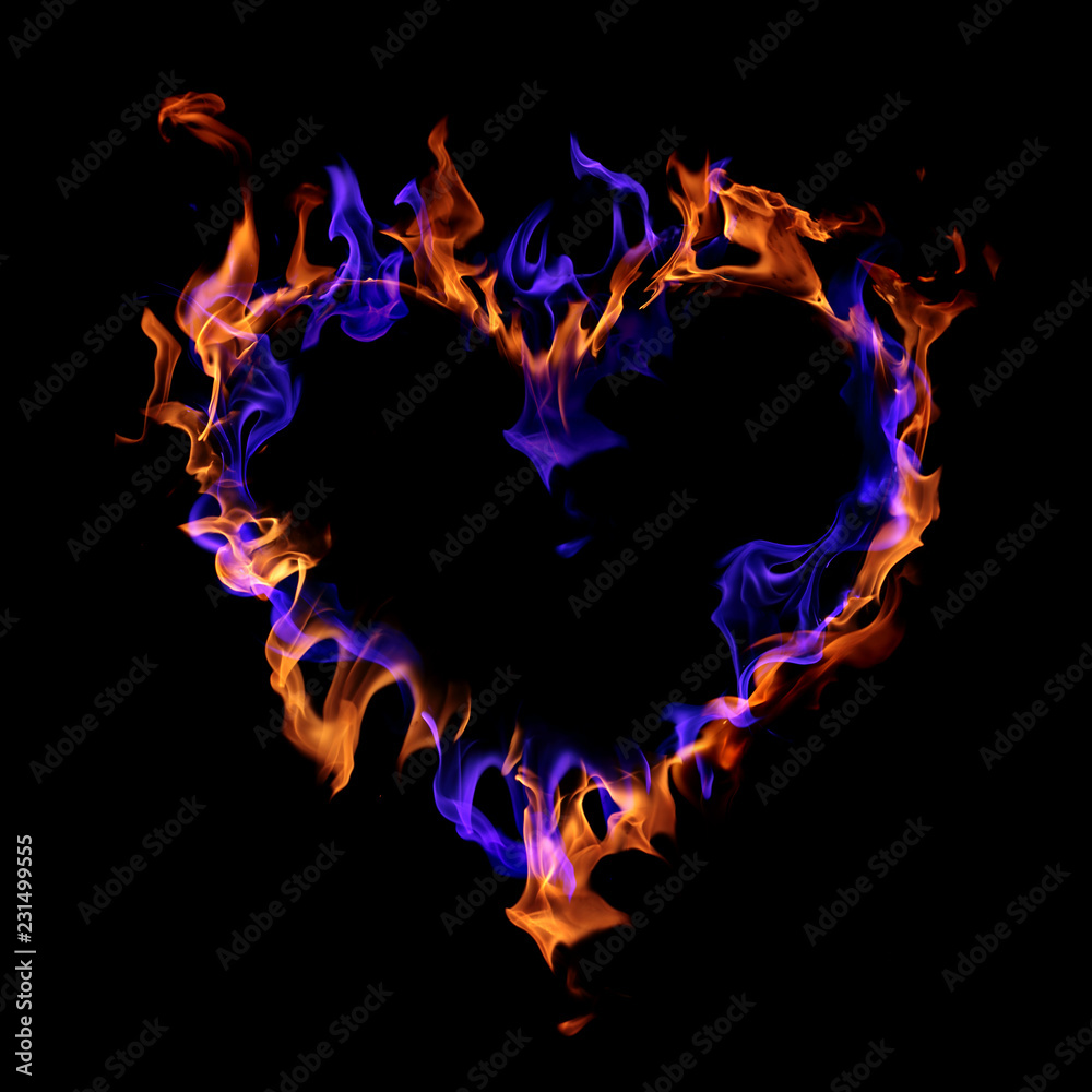 Fire heart symbol Stock Illustration | Adobe Stock