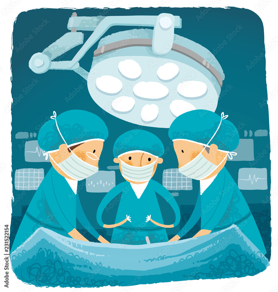 Surgical team performing surgery in hospital Stock Vector | Adobe Stock
