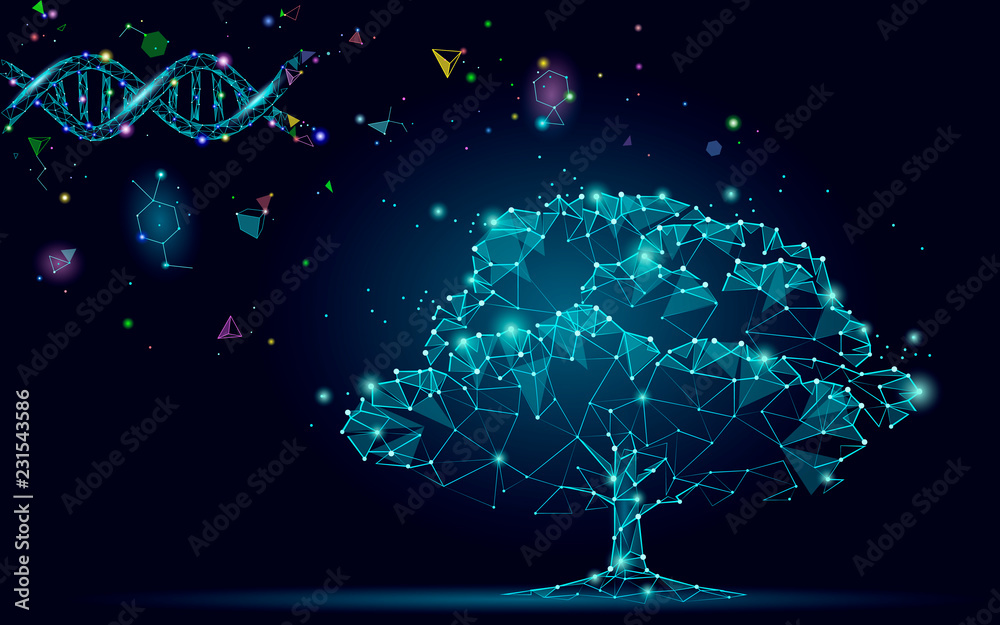 DNA evolution abstract tree. Ecology nature gene innovation technology ...