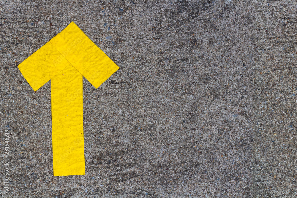 Stockfoto D.I.Y. yellow up arrow symbol builds by pike leak seal tape ...