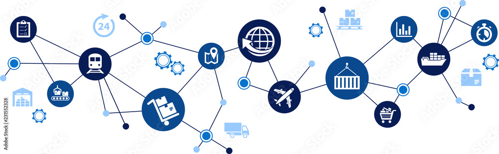 supply chain management concept - vector illustration Stock Vector ...