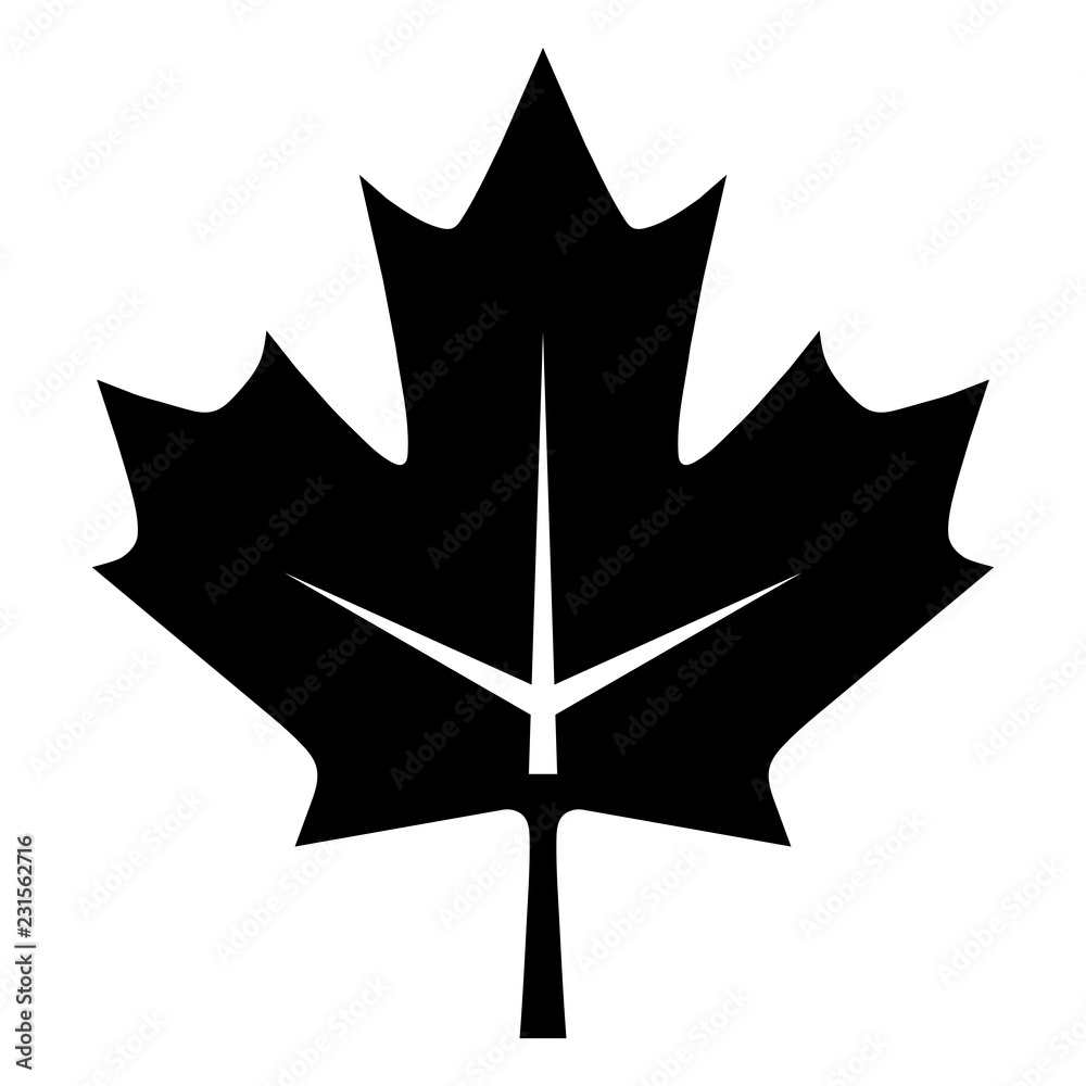 Black And White Maple Leaf