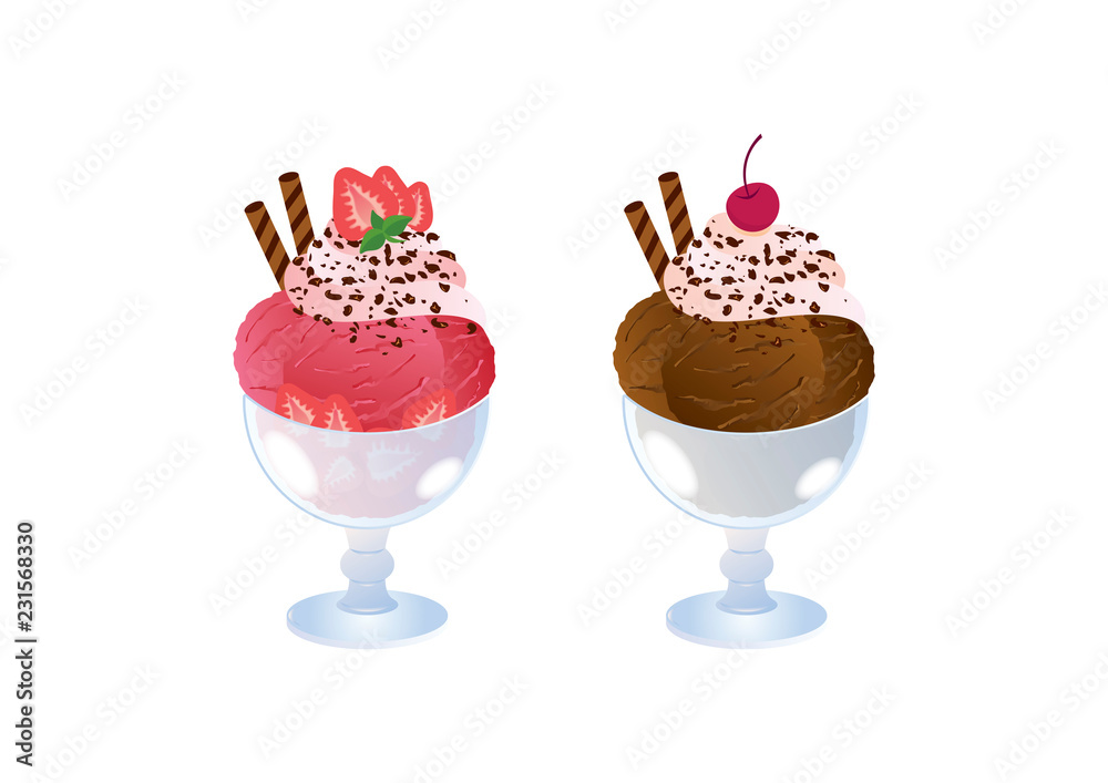 Ice Cream Sundae Vector