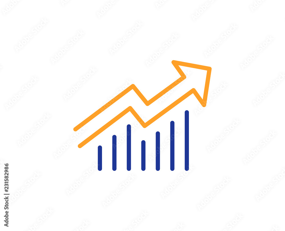 Chart line icon. Report graph or Sales growth sign. Analysis and ...