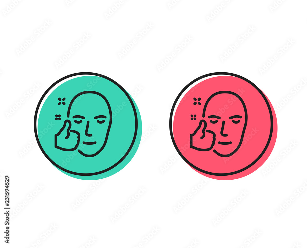 Healthy face skin line icon. Good care sign. Like symbol. Positive and ...
