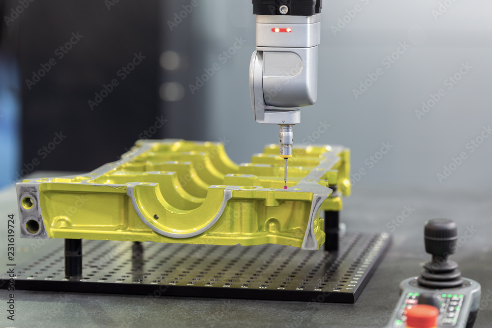 Close Up Touch Probe Of Automatic Coordinate Measurement Machine By Cmm Inspection Dimension