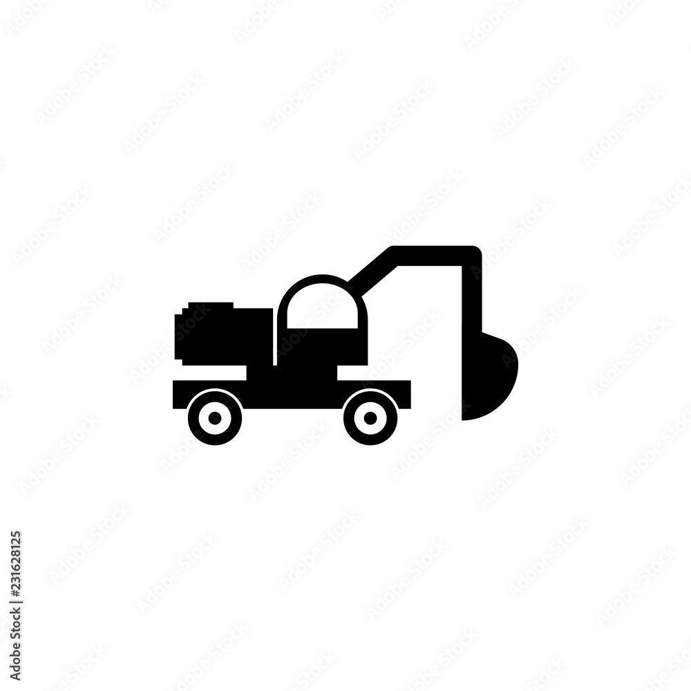 Power shovel excavator icon. Element of road and bridges construction ...