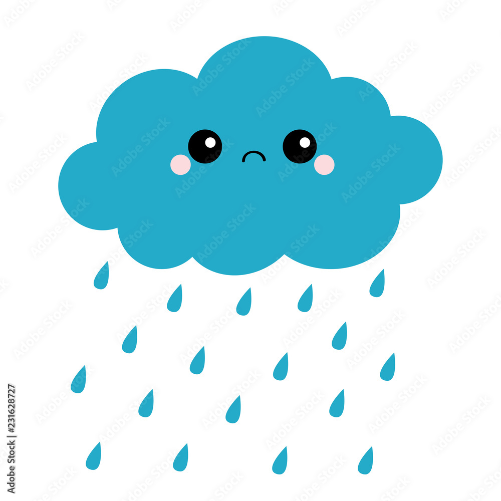 Cartoon Sad Rain Cloud