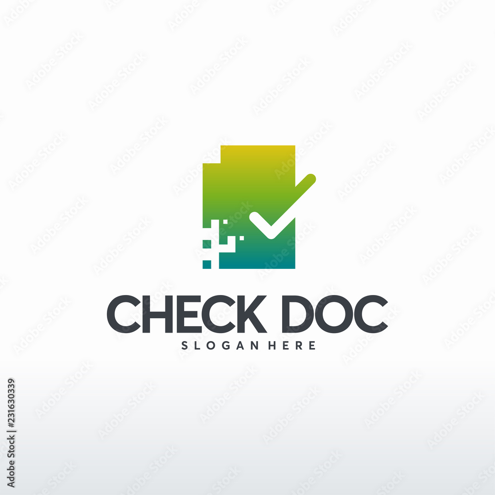 Check Document logo designs concept vector, Data Checker logo template ...