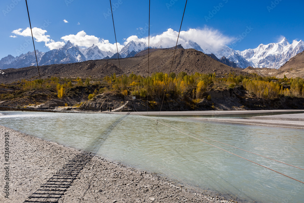 Hussaini Hanging Bridge.Known as the most dangerous bridge in the world ...