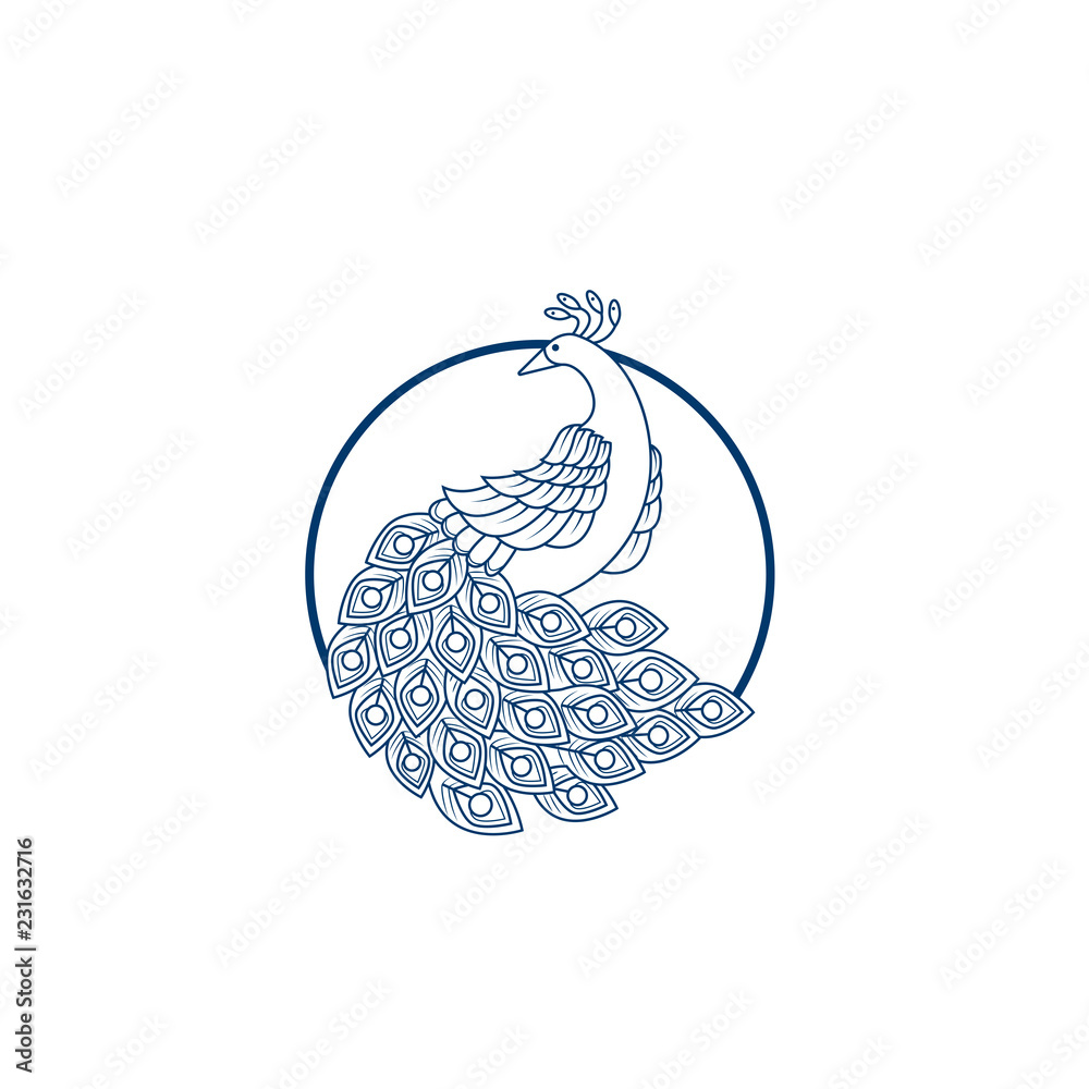 Creative Peacock Logo Design Template Peacock Logo Illustration With