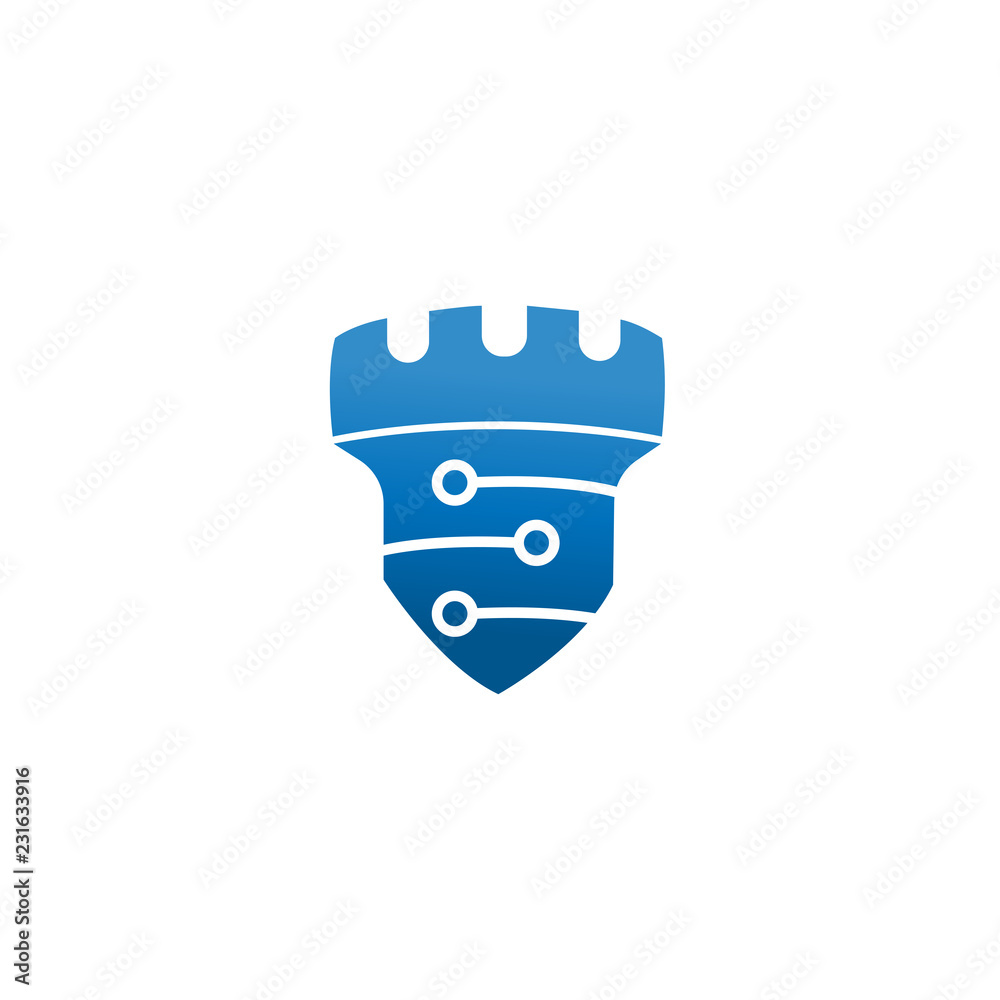 abstract Vector castle tower shield logo icon. Vector castle logo ...