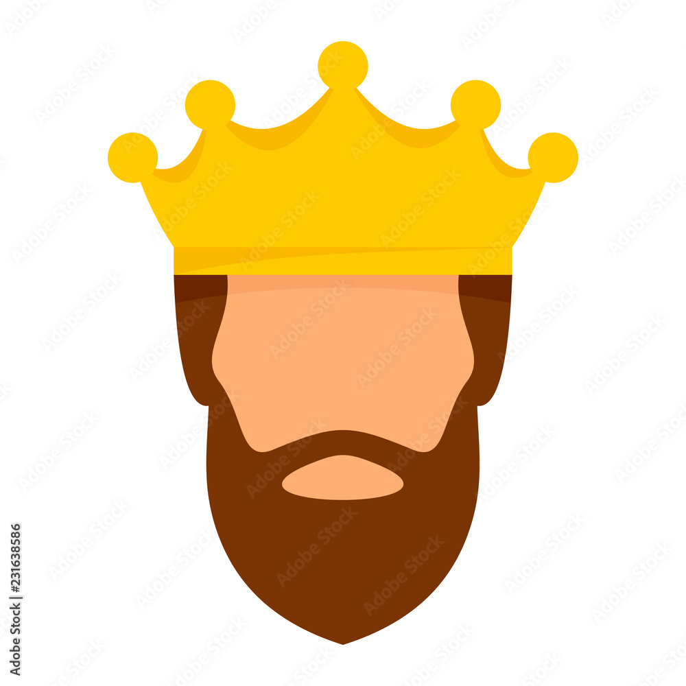 Crown king icon. Flat illustration of crown king vector icon for web ...