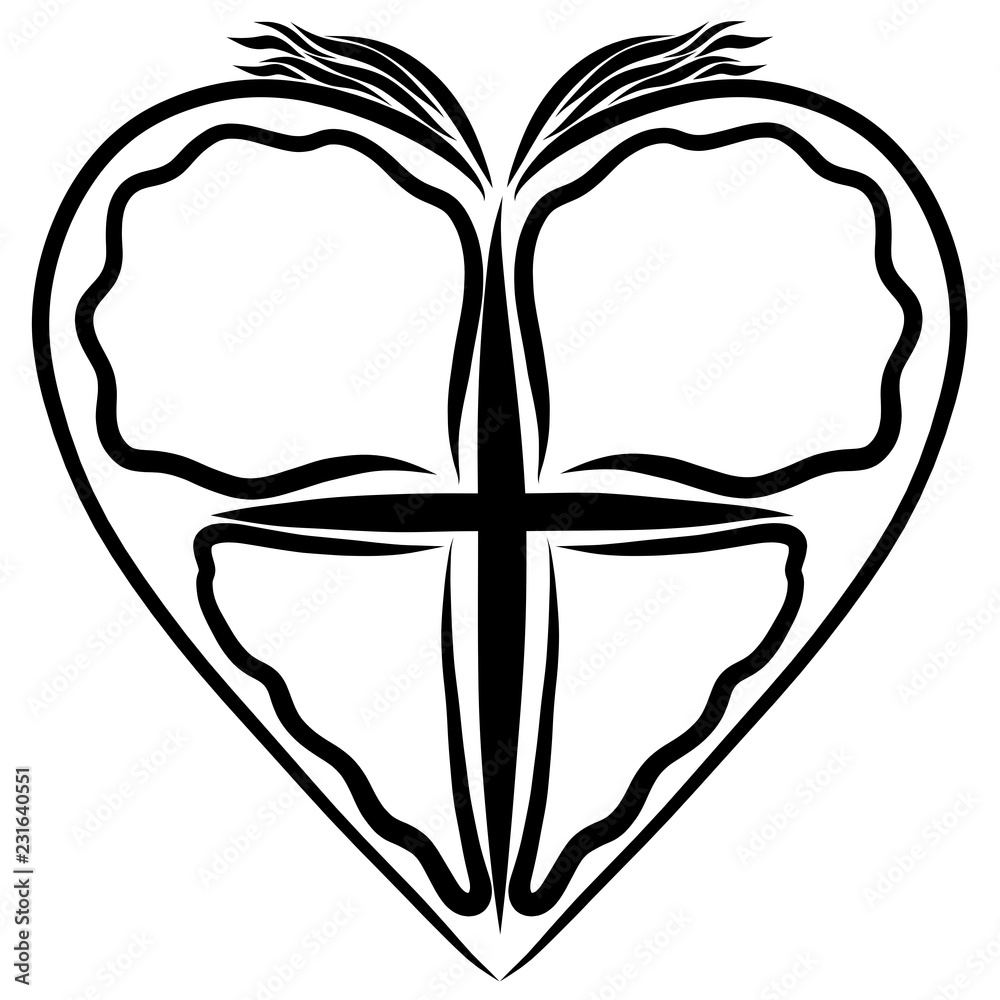Cross With Wings And Heart