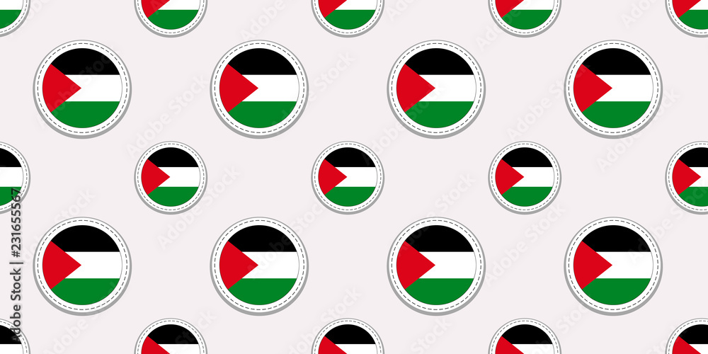 Palestine round flag seamless pattern. Palestinian background. Vector ...
