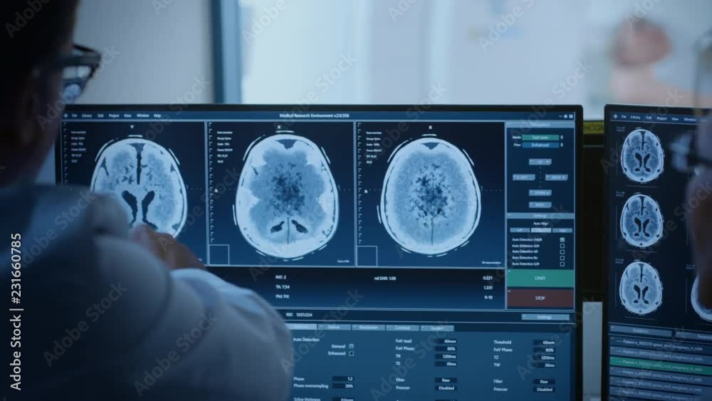 In Medical Laboratory Patient Undergoes MRI or CT Scan Process under ...