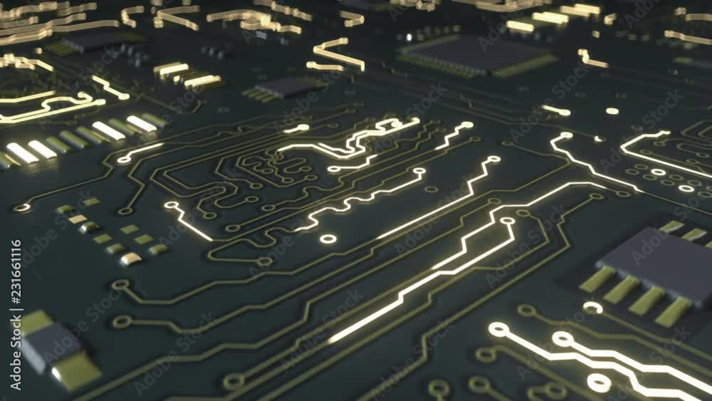 Vidéo Stock Futuristic electronic PCB Printed circuit board. Seamless ...