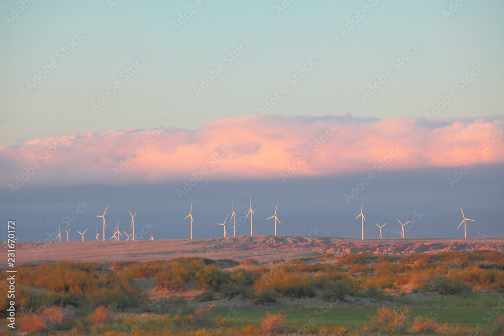 The gobi desert in xinjiang altay burqin county of wind power Stock ...