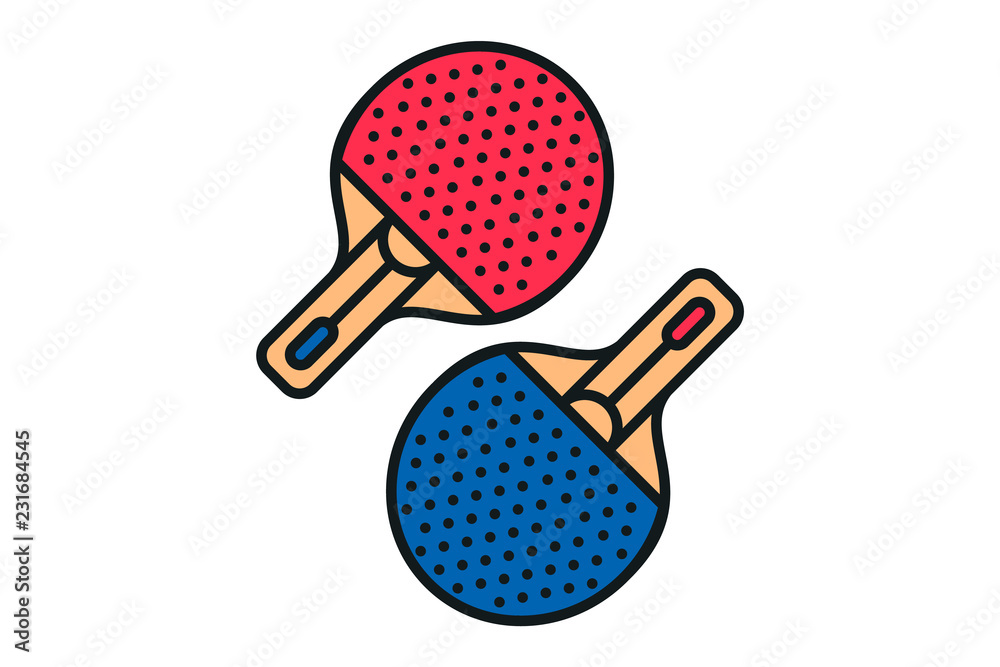 set of playing rackets for ping-pong icon Stock Vector | Adobe Stock