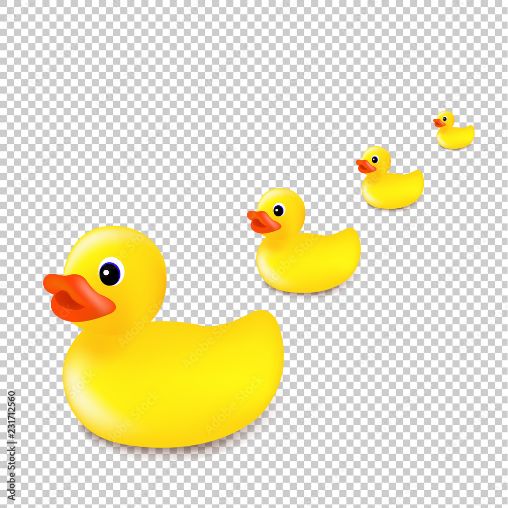 Rubber Ducks Isolated Transparent Background Stock Vector | Adobe Stock