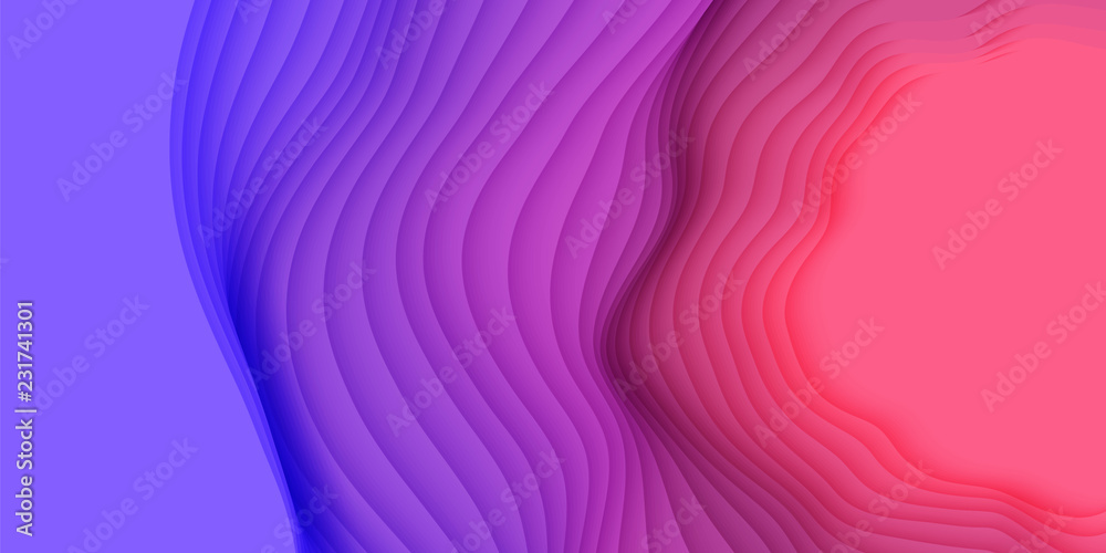 Vector 3D abstract background with paper cut shapes. Colorful carving ...